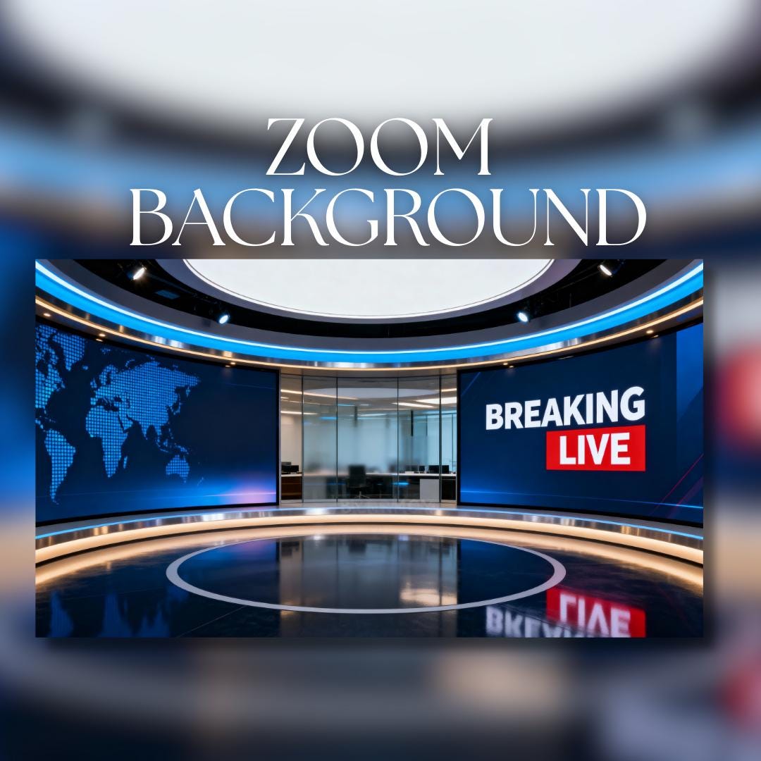 Zoom Background | Modern News Studio Live Broadcast Set | Professional ...