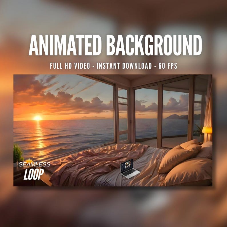 Animated Background 186 Cozy Ocean View Bedroom Ocean Sunset Peaceful ...