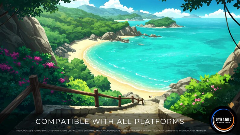 Animated Background | Tropical Beach Path | Sunny Seaside Escape | Ocean View | Twitch | Stream ...