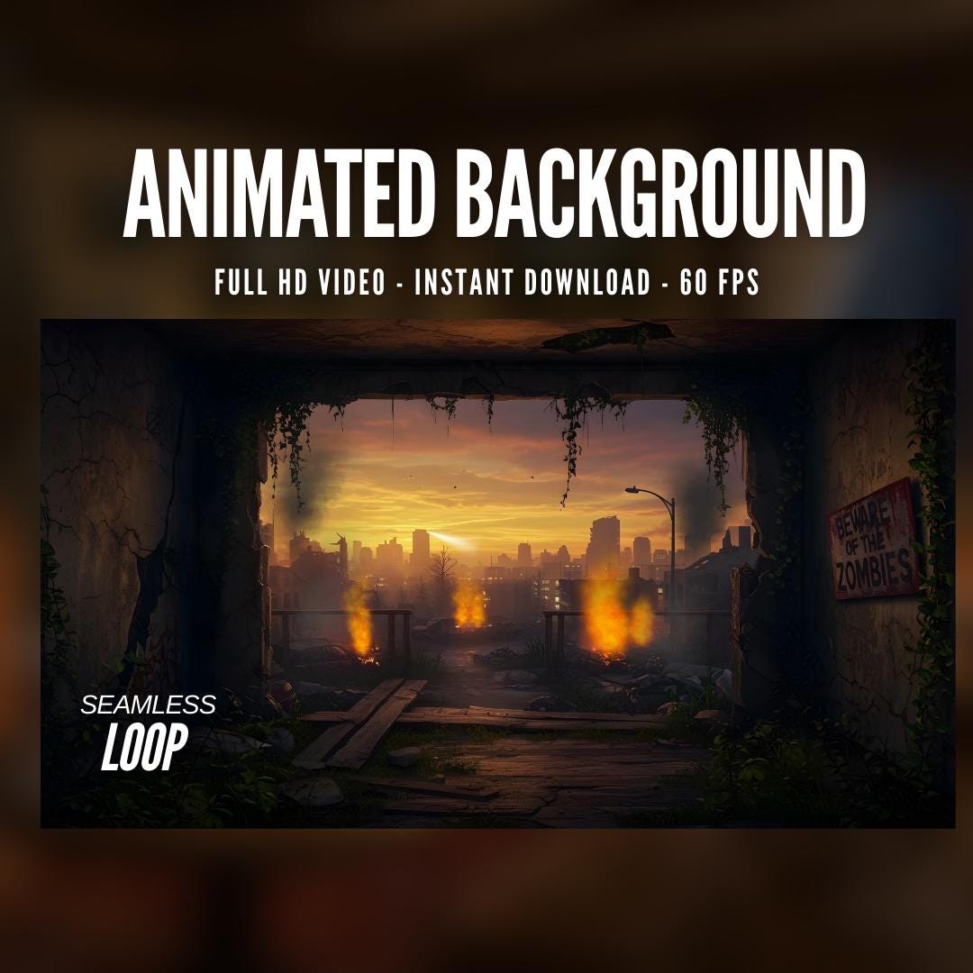 Animated Background | Apocalypse Survival | Sunset | Overgrown Room ...
