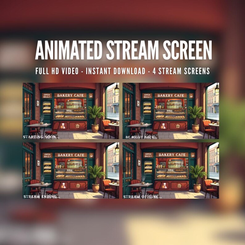 Animated Stream Screen | Cozy Bakery Cafe | Coffee Vibes | Relaxing ...