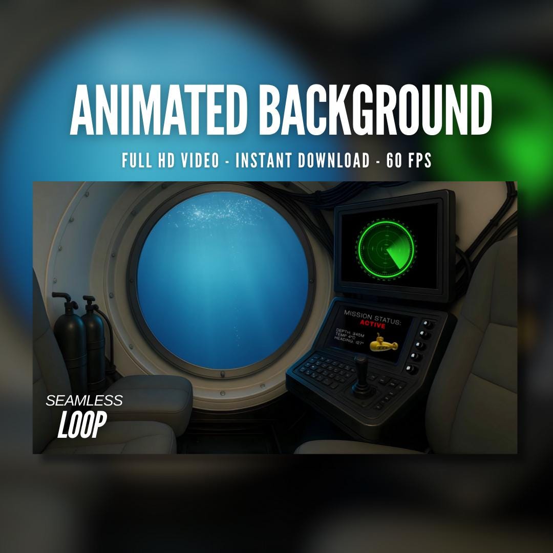 Animated Background | Submarine Cockpit | Ocean View Window | Deep Sea ...