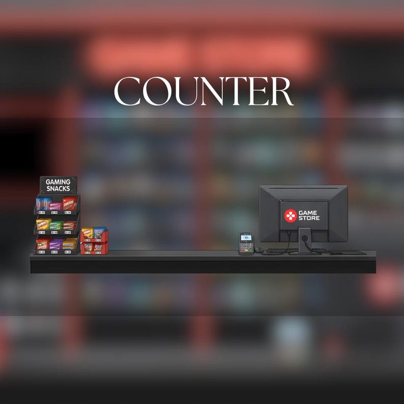 Animated Background | Game Store Interior With Shelves of Video Games ...