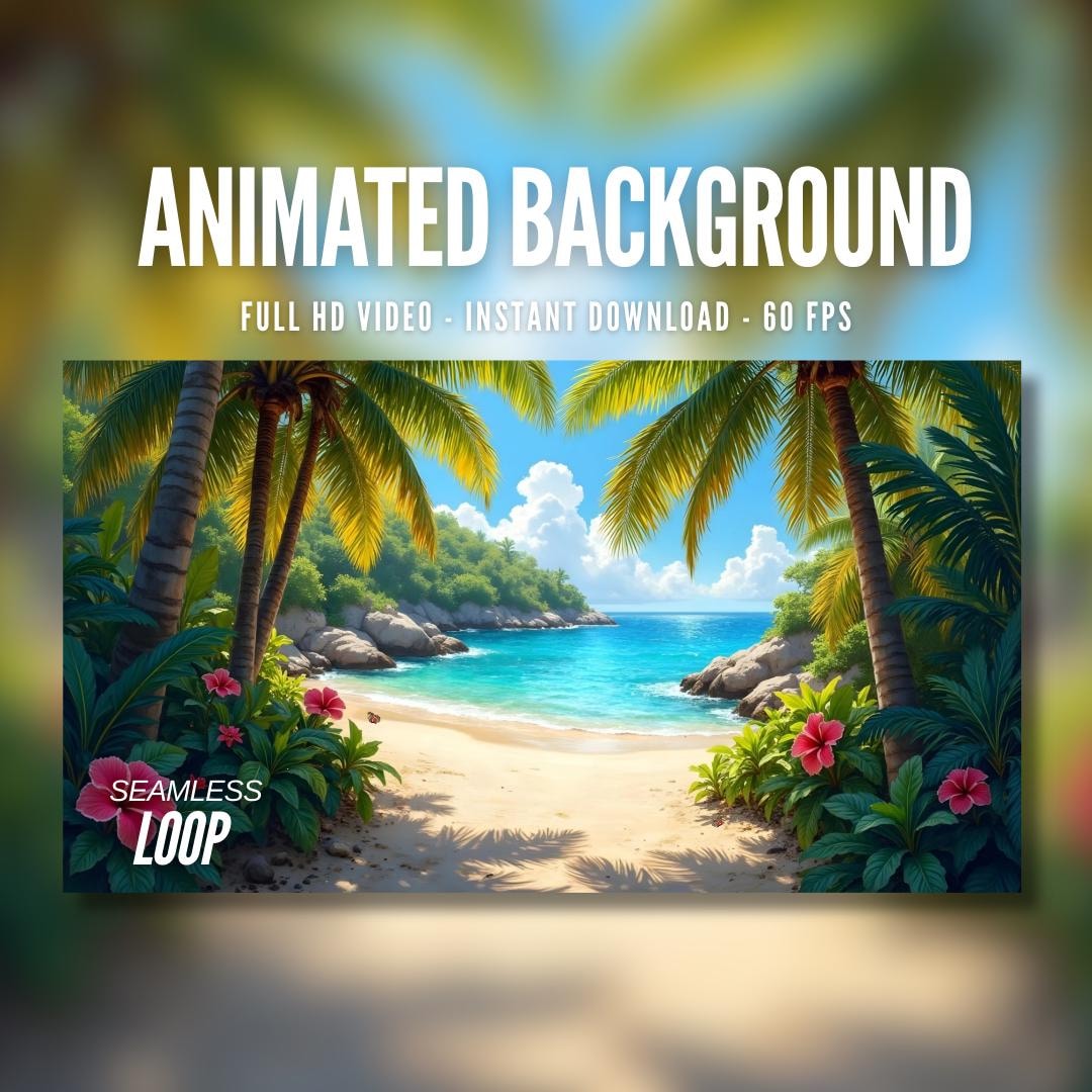 Animated Background | Vacation Beach | Tropical Greenery | Vibrant ...