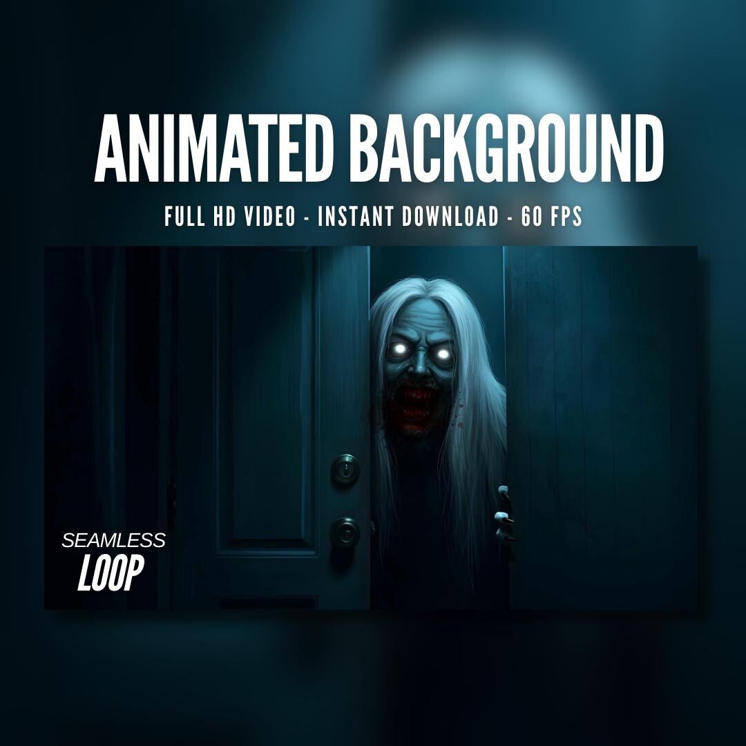Animated Background | Creepy Old Woman in Closet | Glowing Eyes | Dark ...