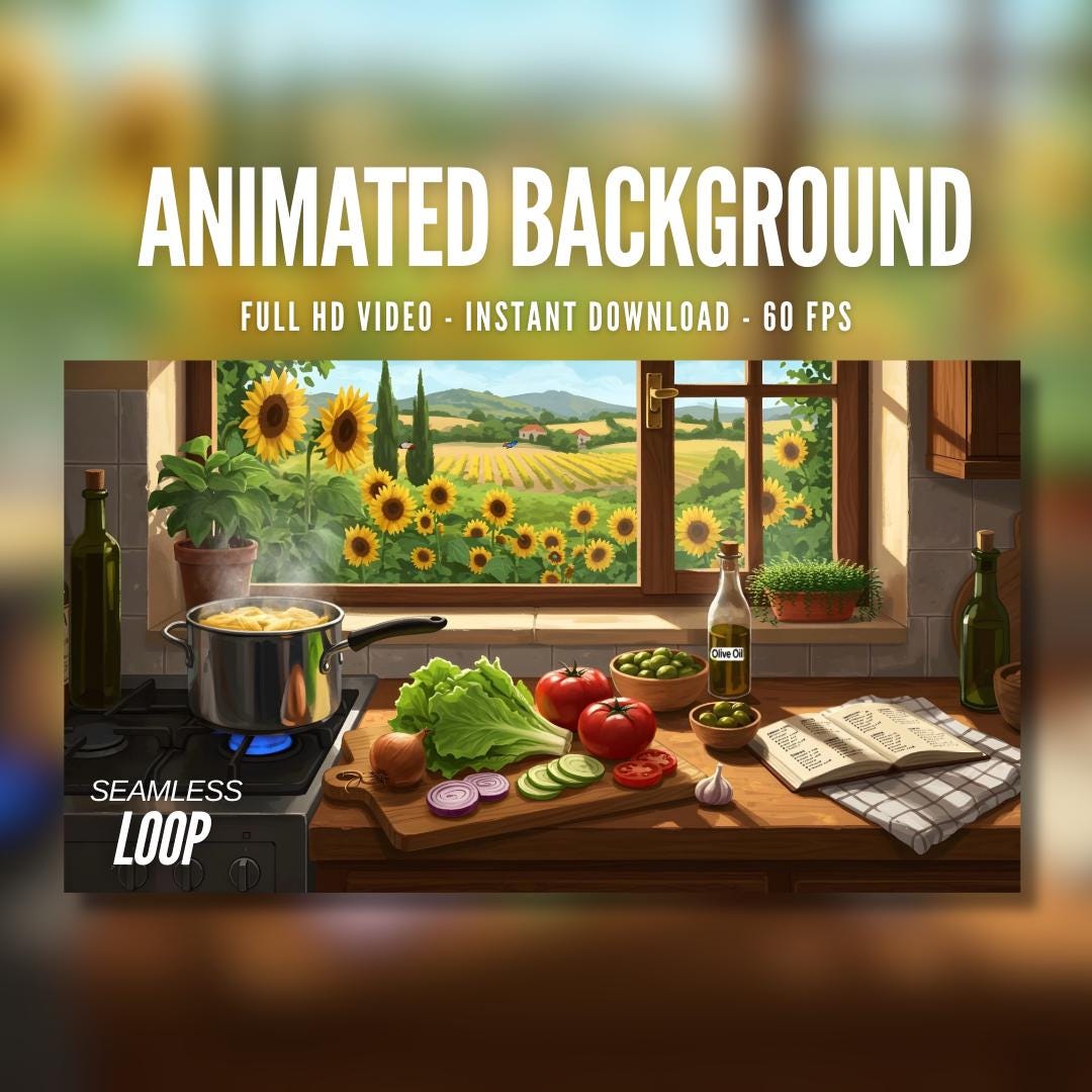 Animated Background | Cozy Kitchen | Boiling Stove | Kitchen Window ...