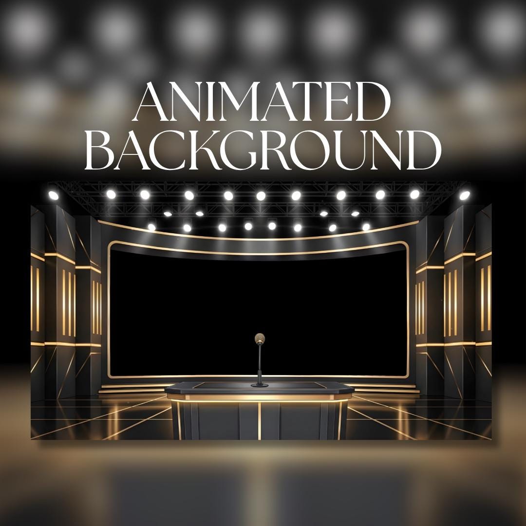 Animated Background | Talk Show Studio Stage | Black and Gold Broadcast ...