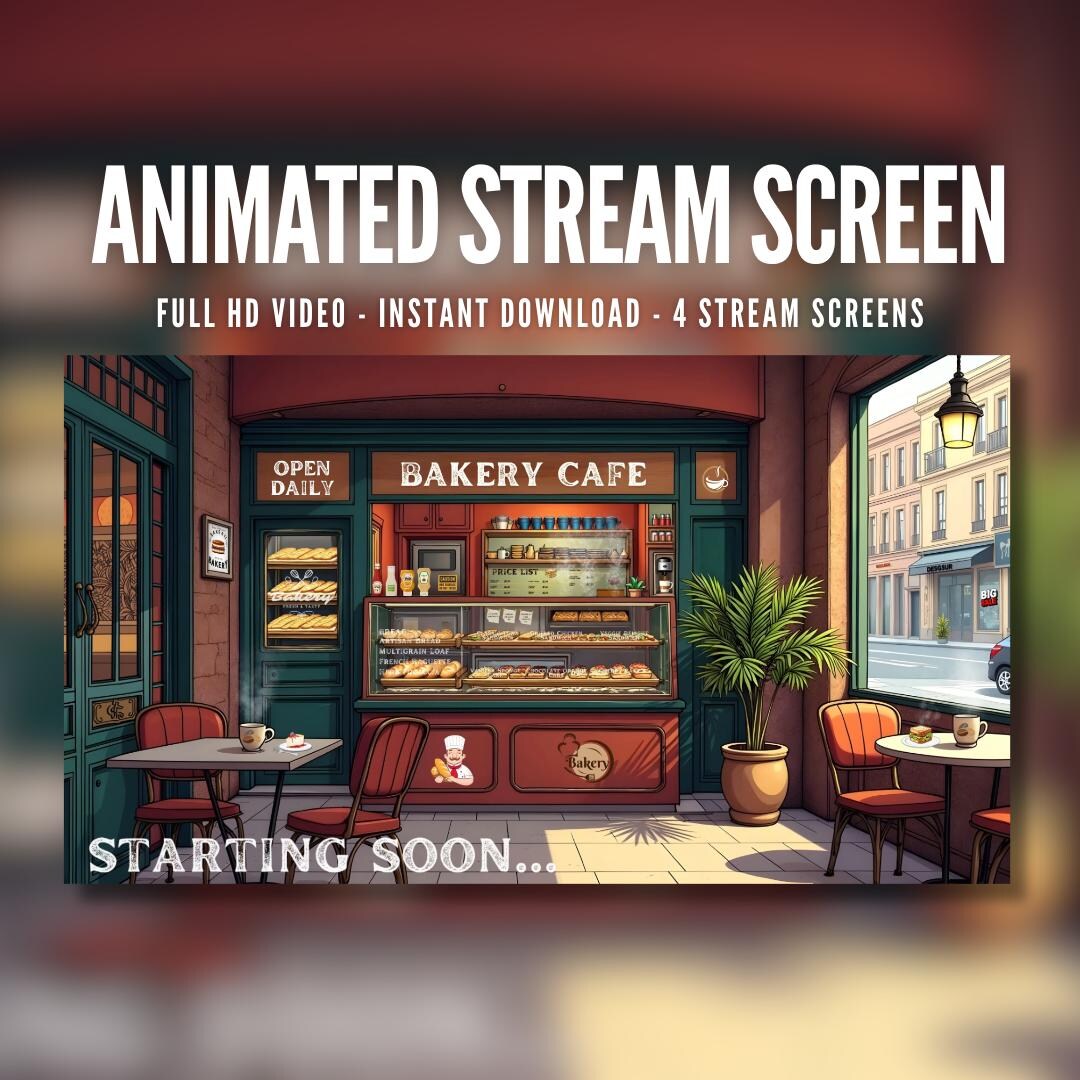 Animated Stream Screen 11 Cozy Bakery Cafe Rustic Decor Relaxing ...