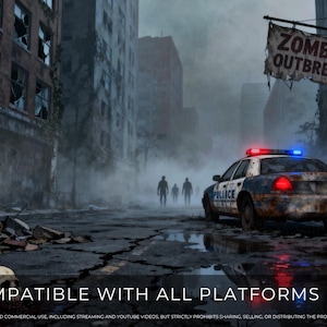 Animated Background | Zombie Outbreak City | Abandoned Police Car ...