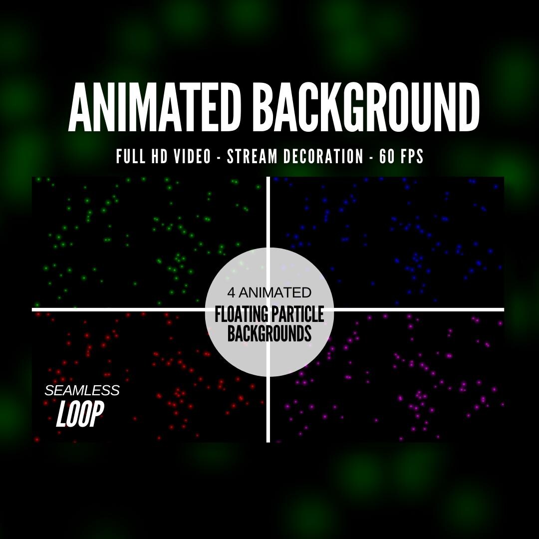 Animated Background X4 Floating Particles Motion Graphics Green Blue ...