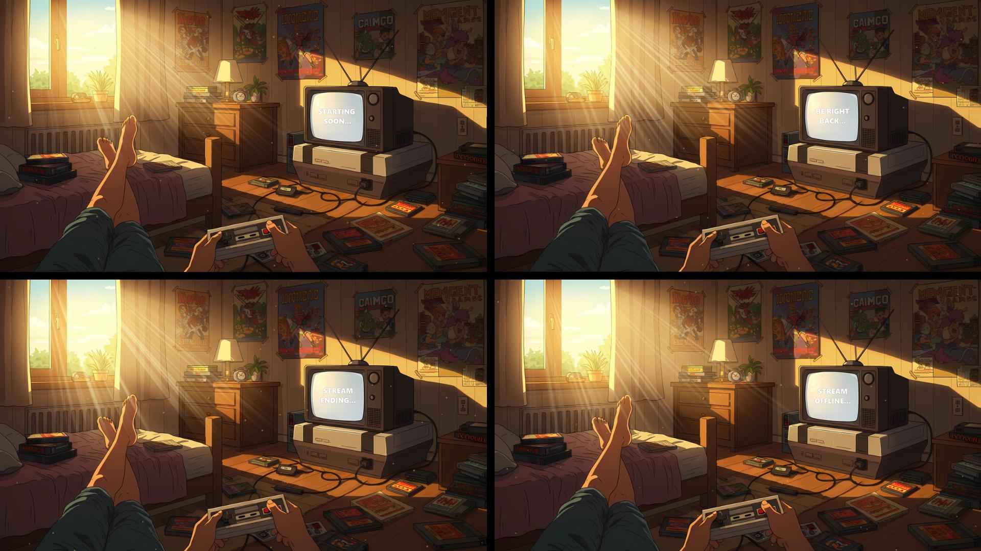 Animated Stream Screen | Cozy Anime Gamer Room | 4 Animated Scenes ...