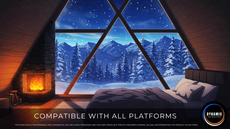 Animated Background | Cozy Winter Cabin | Warm Fireplace | Snowy ...