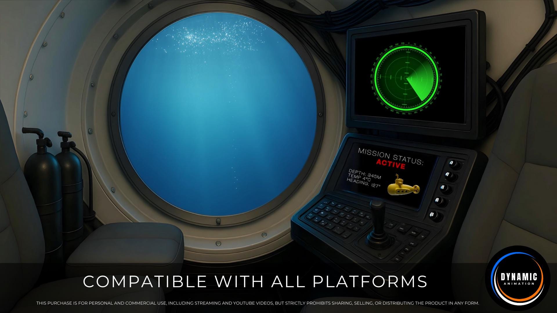 Animated Background | Submarine Cockpit | Ocean View Window | Deep Sea ...