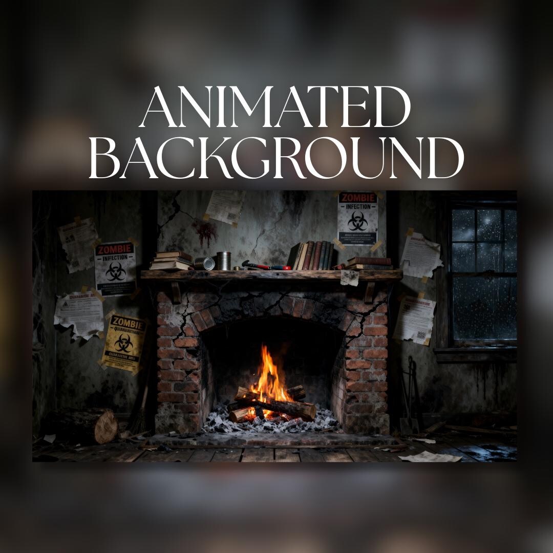 Animated Background | Zombie Apocalypse Safehouse Fireplace | Abandoned ...
