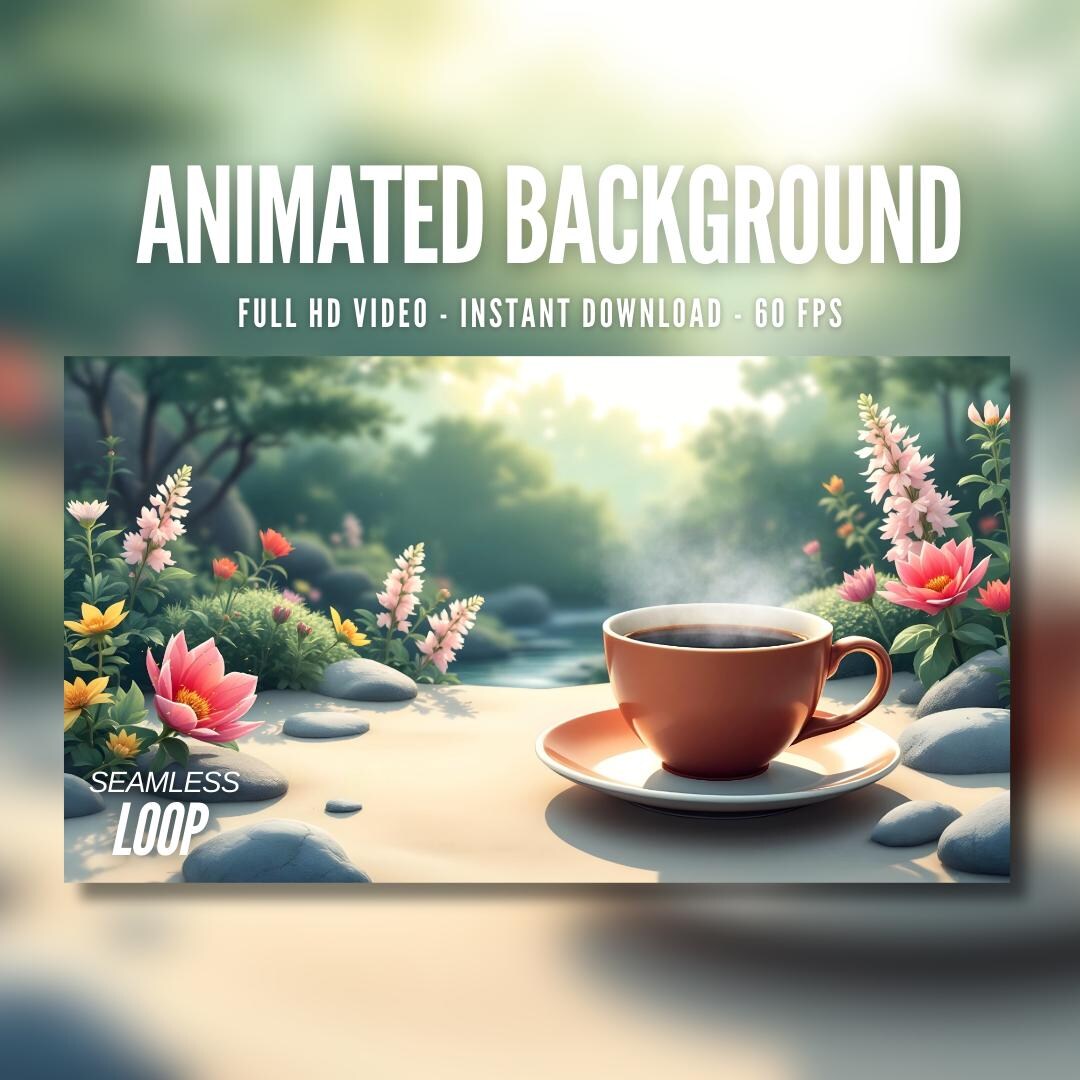 Animated Background 211 Zen Garden Coffee Cup Nature Background Calming ...