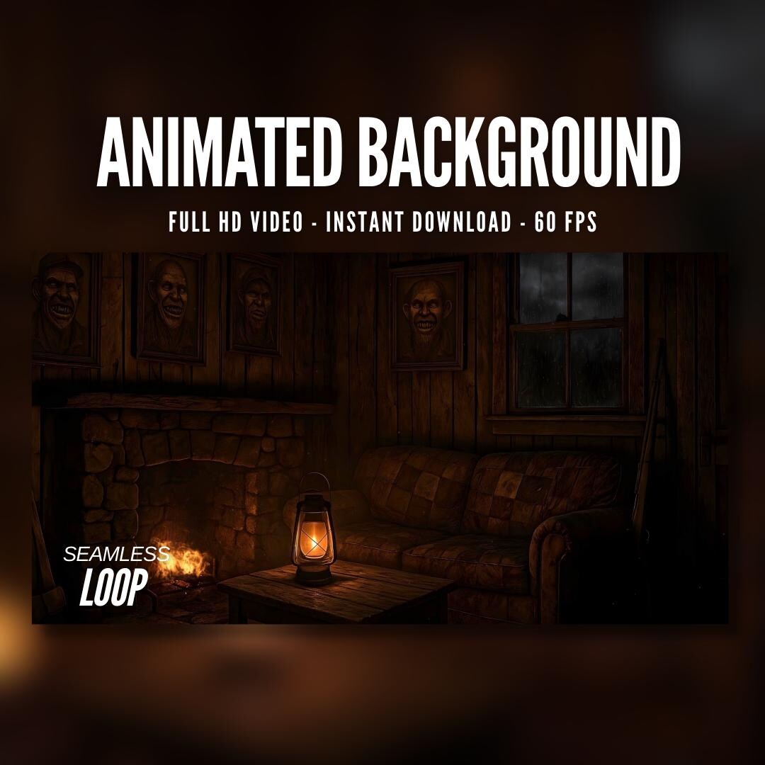 Animated Background | Hillbilly Horror Cabin | Stormy Night | Fireplace ...