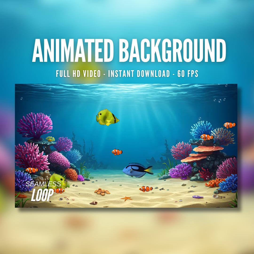 Animated Background | Vibrant Underwater Reefscape | Colourful Coral ...