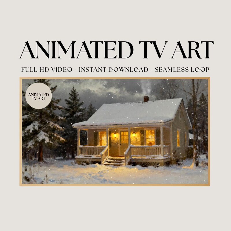 Tv Art Animated Snowing - Etsy