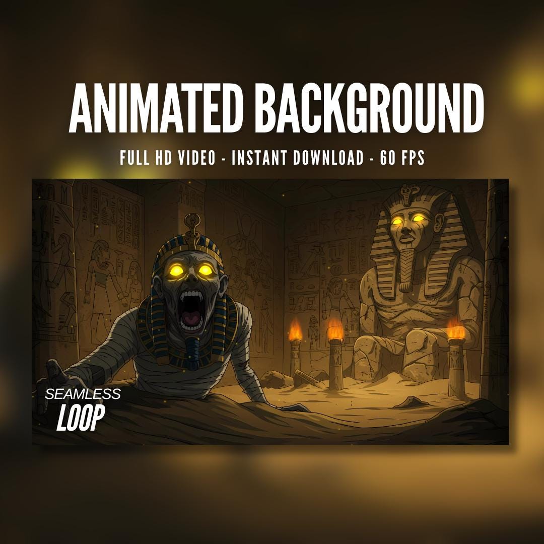 Animated Background | Ancient Egyptian Tomb Awakening | Undead Pharaoh ...