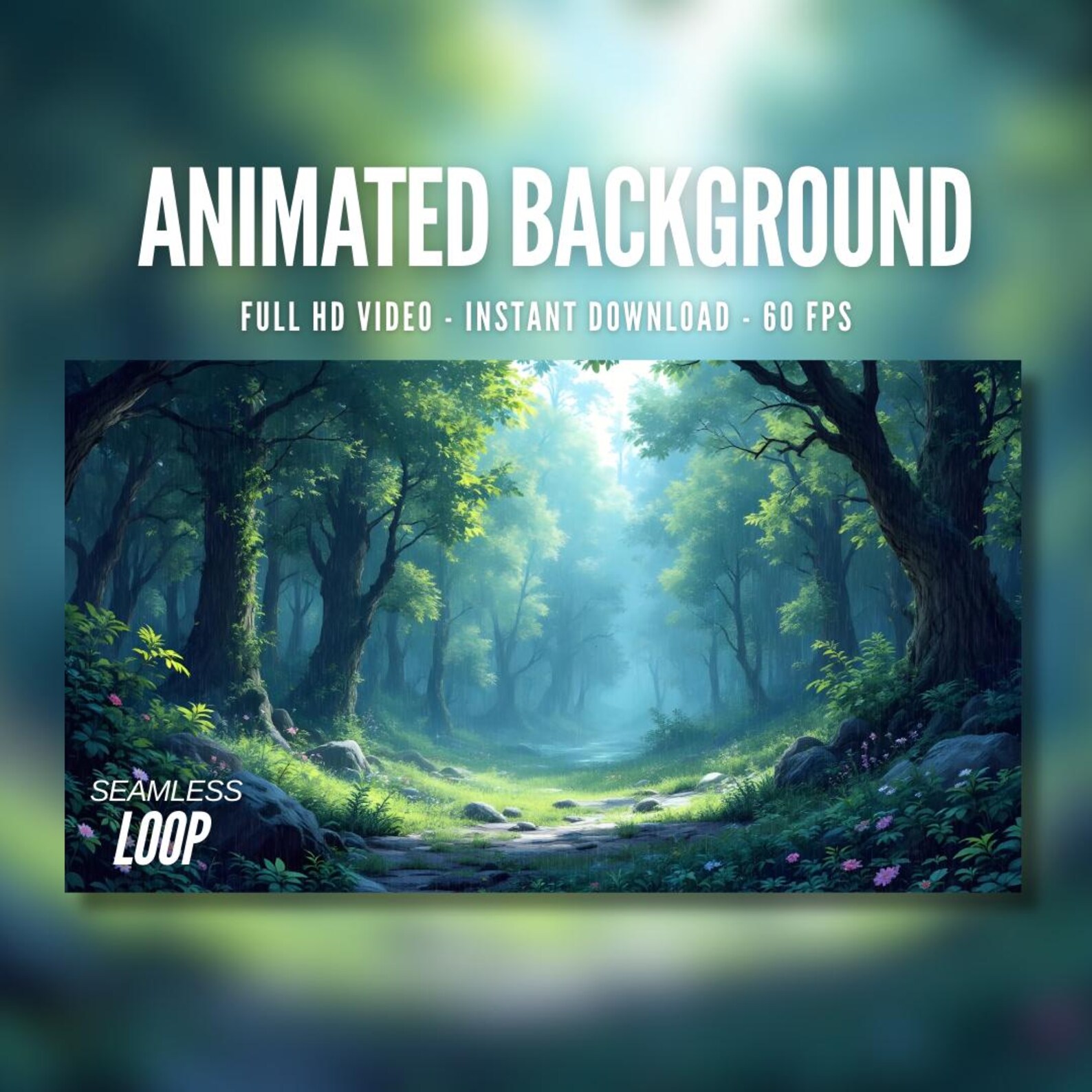 Animated Background | Nature Forest | Rainy Atmosphere | Falling Leaves ...