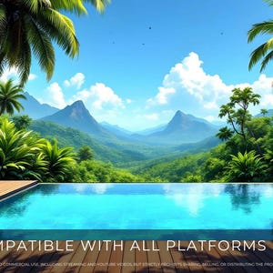 Animated Background | Swimming Pool | Summer Jungle | Blue Skies ...