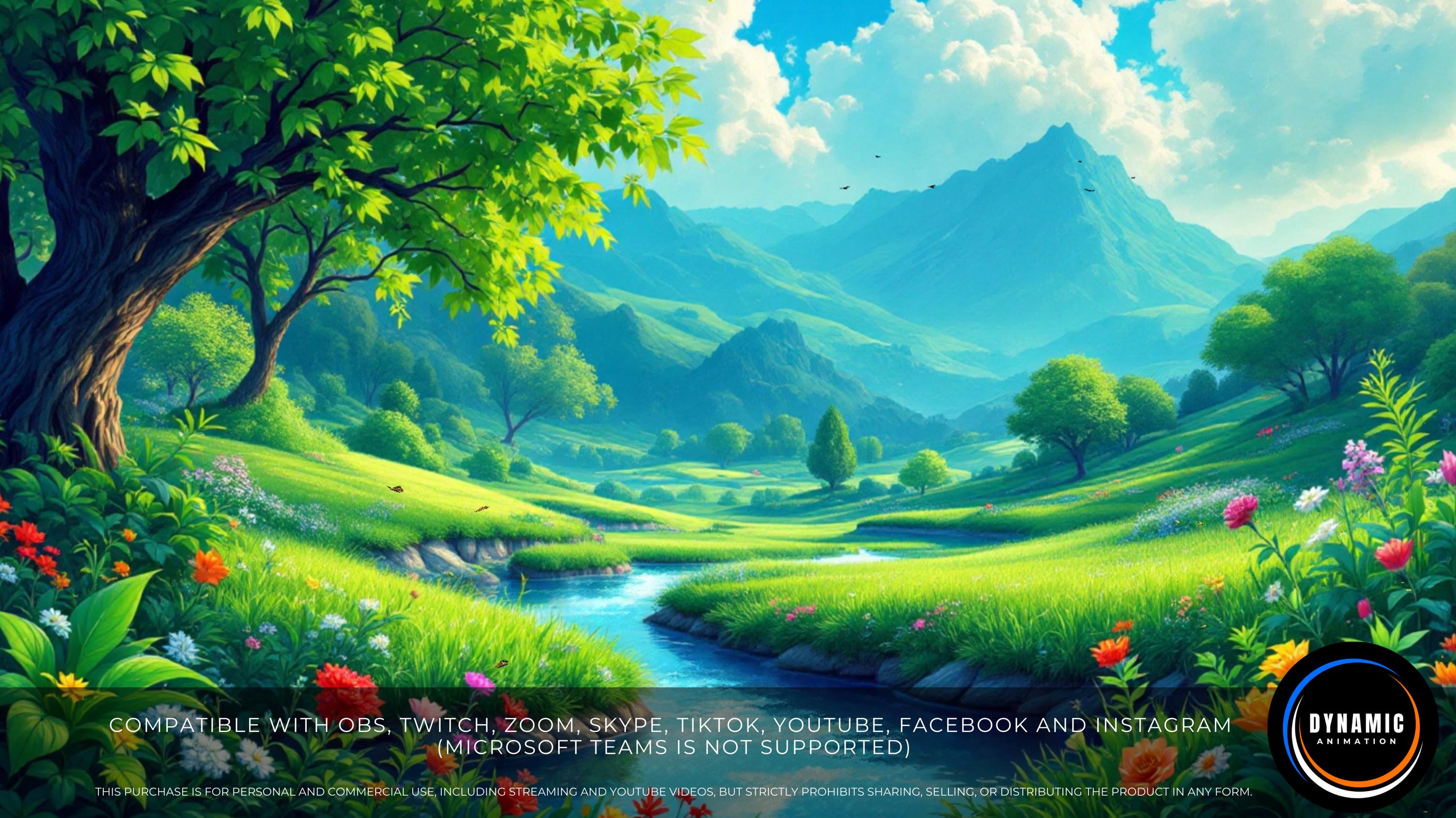 Animated Background | Dreamy Landscape | Vibrant Green Grass ...