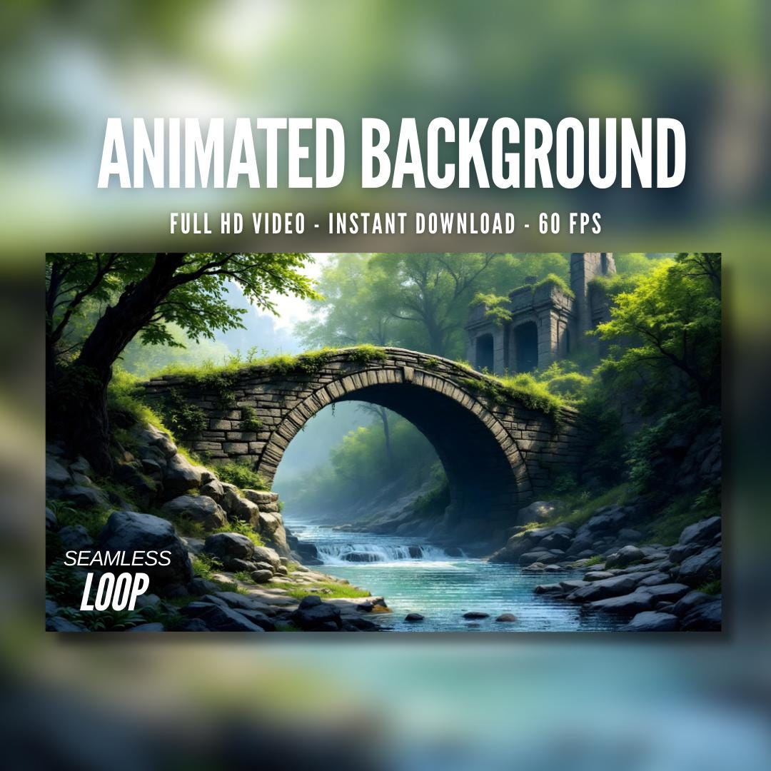 Animated Background | Stone Bridge | River Stream | Adventure Landscape ...