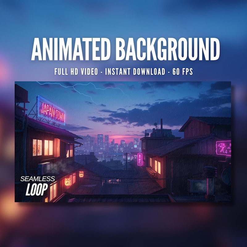 Japanese City Background - Etsy UK