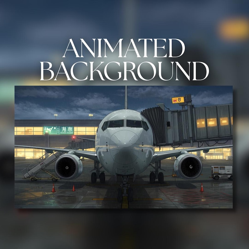 Animated Background | Rainy Airport Gate With Airplane | Terminal ...