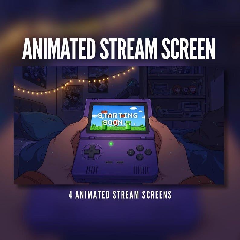 Animated Stream Screen | Retro Gaming Setup | Pixel Handheld Console ...