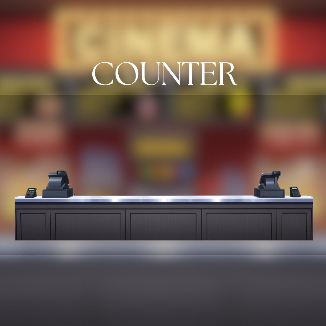 Animated Background | Cinema Snack Bar Interior | Movie Theatre Counter ...
