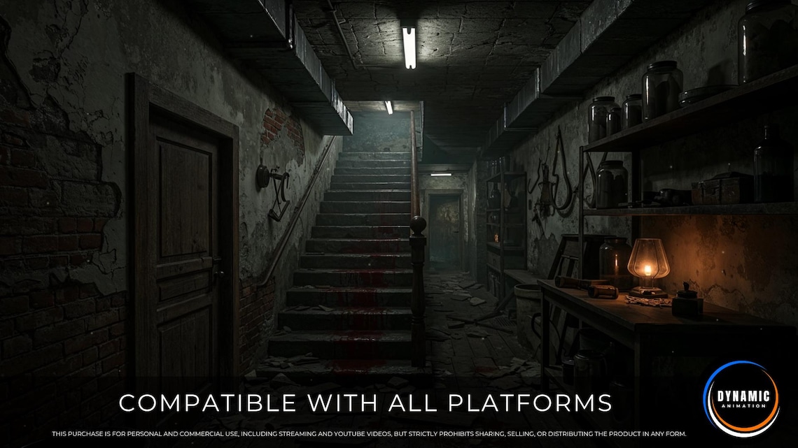 Animated Background | Creepy Basement Corridor | Horror Atmosphere ...