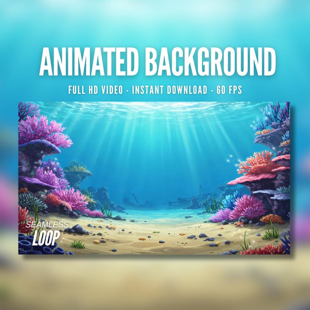 Animated Background | Underwater Coral Reef | Sunlight Rays & Bubbles ...