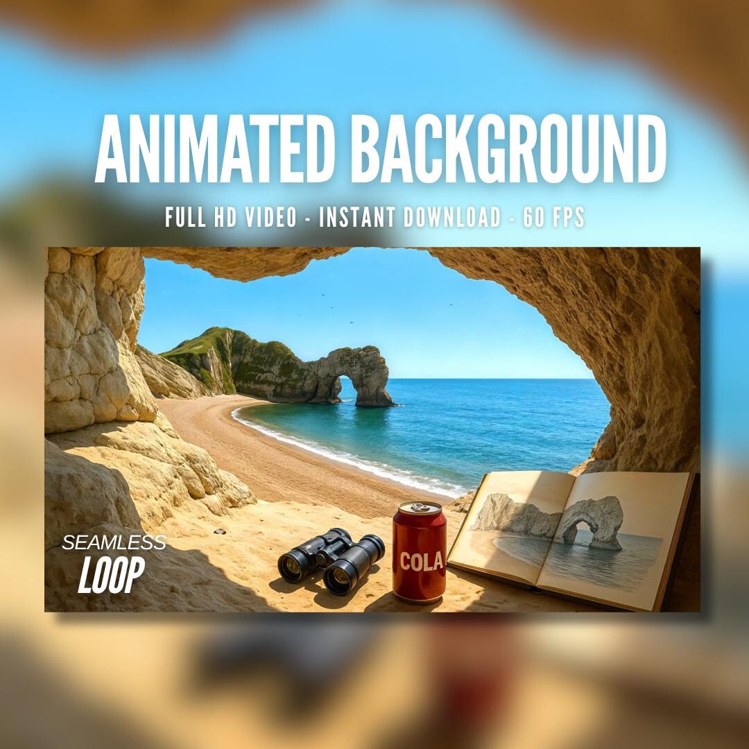 Animated Background | Coastal Cave View | Sea Arch | Summer Beach ...