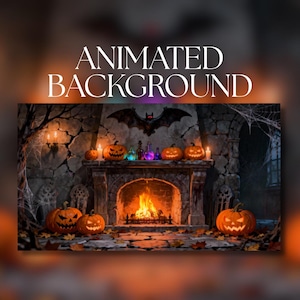 Animated Background | Haunted Fireplace With Pumpkins, Potions & Gothic ...