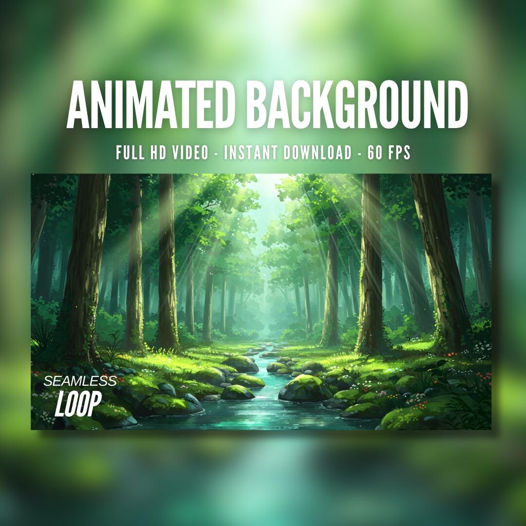 Animated Background | Sunlit Forest Stream | Peaceful Nature | Serene ...