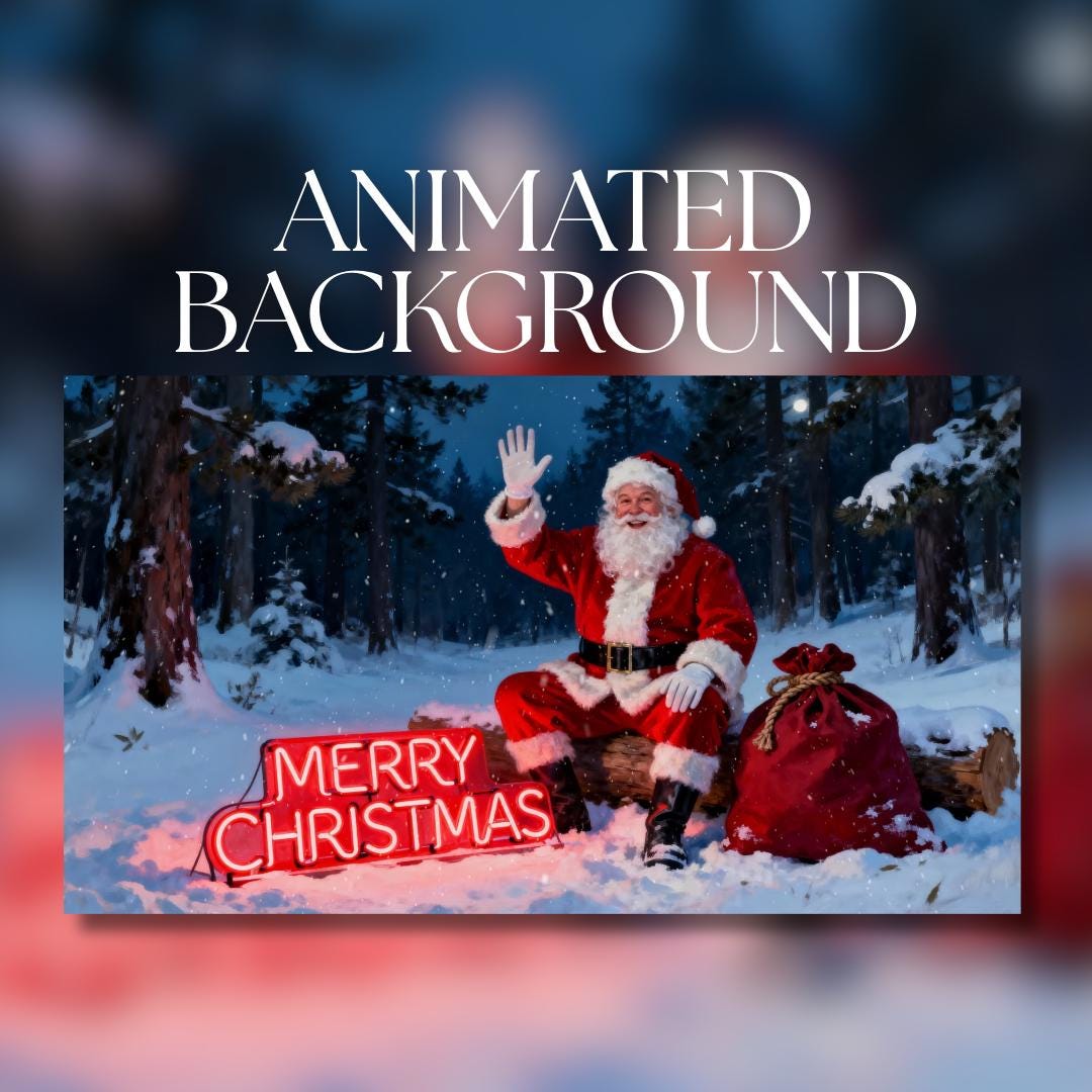 Animated Background | Santa Waving in Snowy Forest | Merry Christmas ...