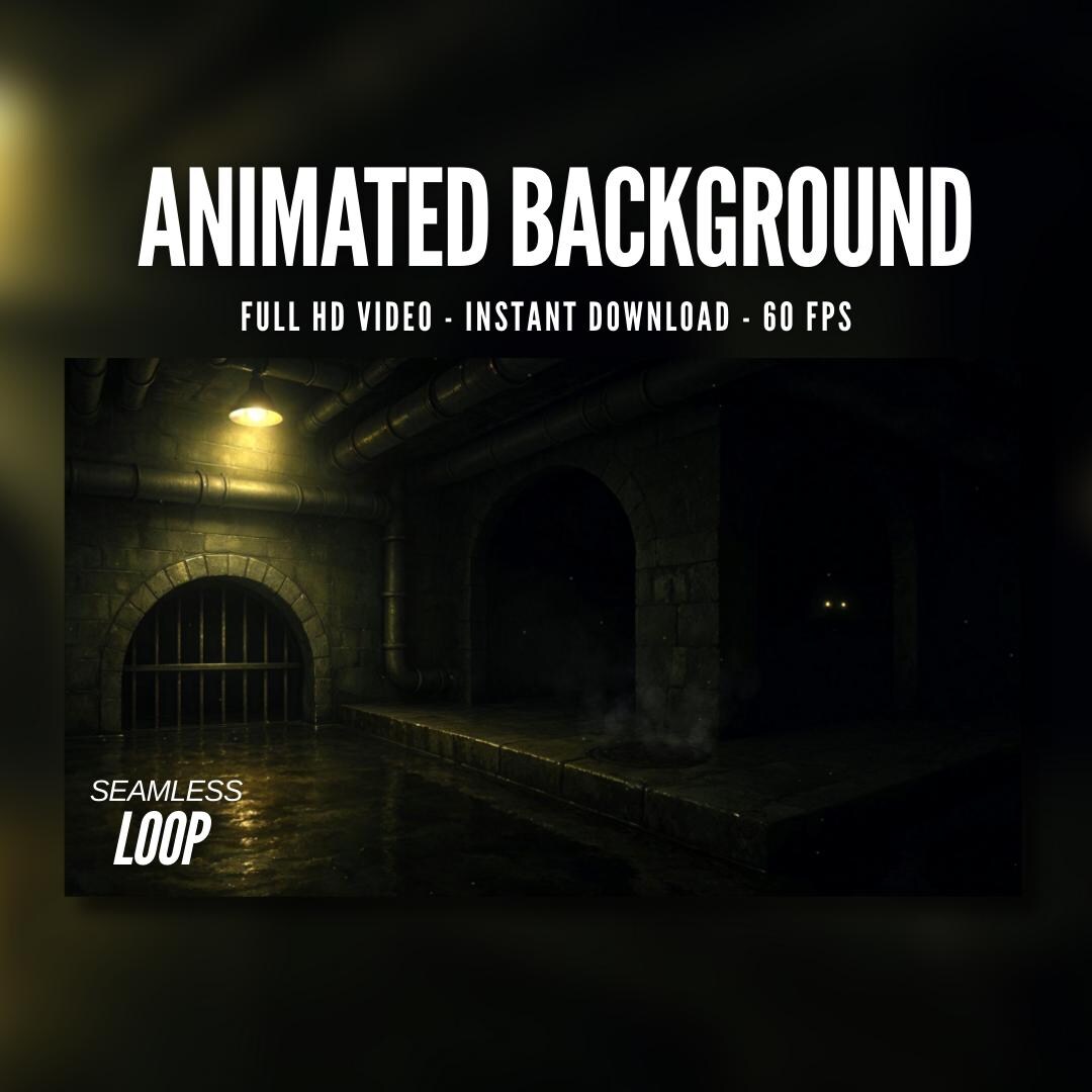 Animated Background | Creepy Sewer Tunnel | Flickering Light | Floating ...