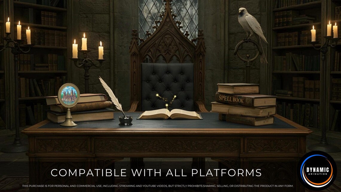Animated Background | Wizard Office | Flickering Candles | Ancient ...