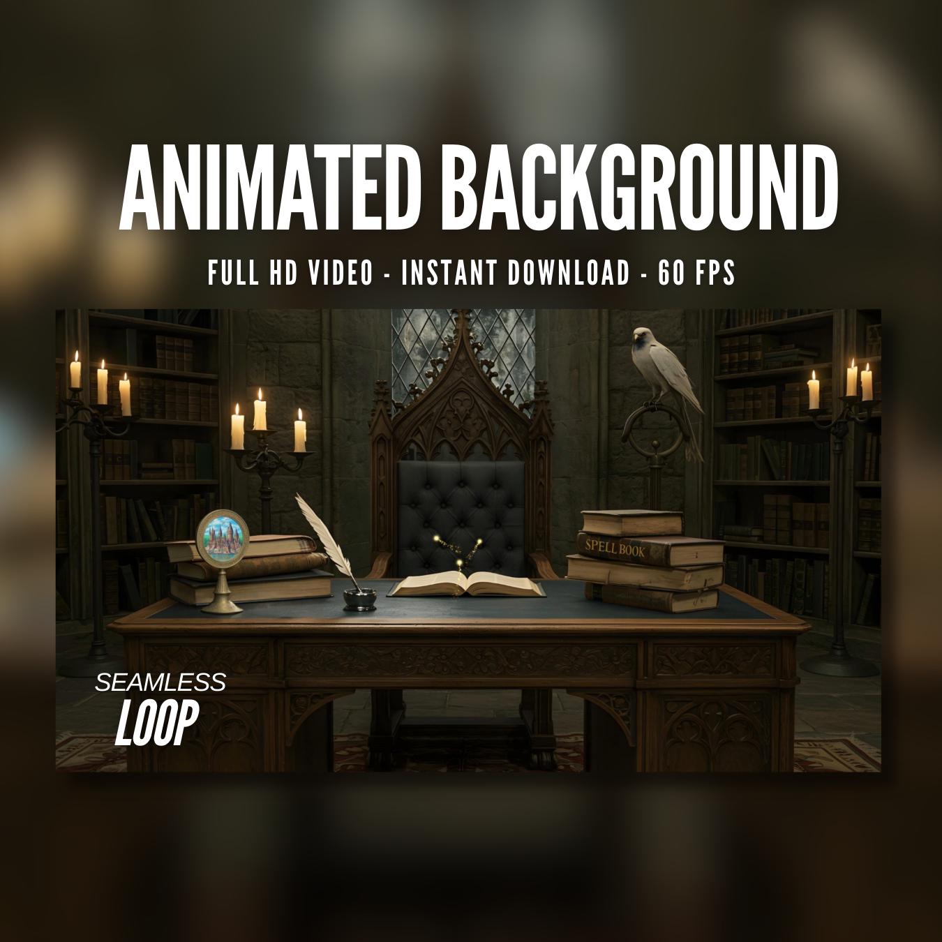 Animated Background | Wizard Office | Flickering Candles | Ancient ...