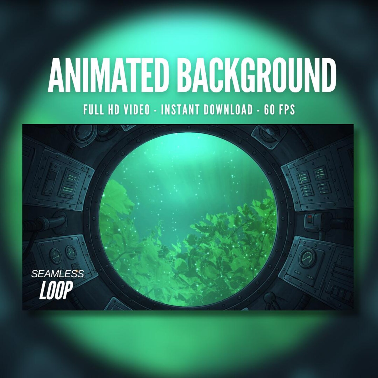 Animated Background | Submarine Porthole View | Underwater Loop ...