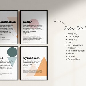 Literary Devices Poster Set of 10 (set 2) - English Classroom Decor - Etsy
