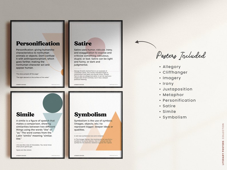 Literary Devices Poster Set of 10 set 2 English Classroom Decor - Etsy