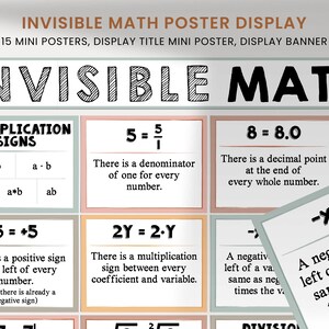 Invisible Math Posters (earthy) - Middle School Math Classroom Decor - Etsy