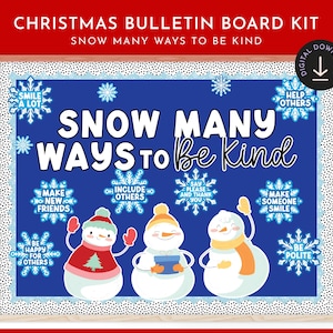Snow Many Ways to Be Kind Bulletin Board Kit - Christmas Winter Holiday ...