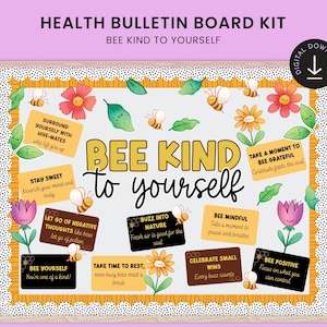 Bee Healthy Be You Self-care Bulletin Board Kit | Spring Mental Health ...