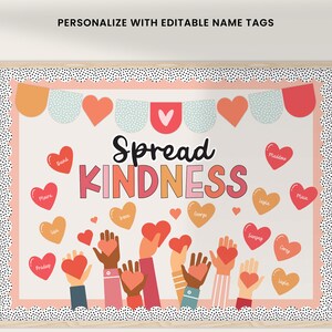 Spread Kindness Bulletin Board Kit - Valentine's Day School Classroom ...