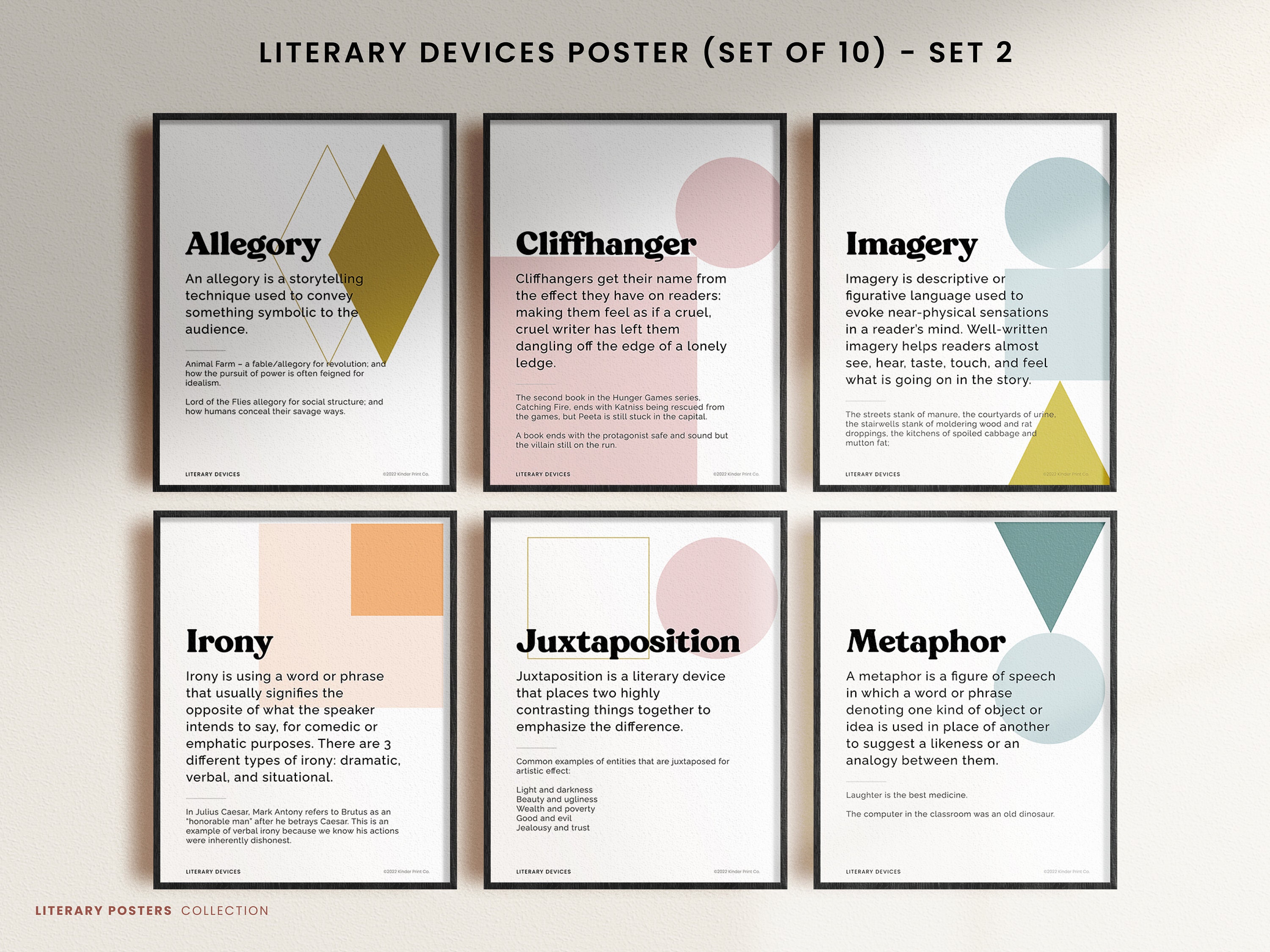 Literary Devices Poster Set of 10 set 2 English Classroom Decor - Etsy
