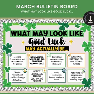 March Motivational Bulletin Board Kit | What May Look Like Luck ...