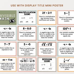 Invisible Math Posters (earthy) - Middle School Math Classroom Decor - Etsy